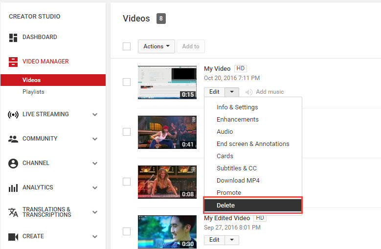 Wie man YouTube-Videos entfernt